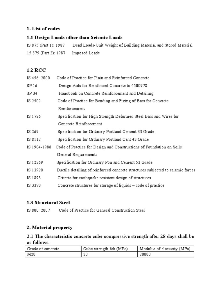 DDRCS Project IS Codes-1 | PDF | Concrete | Reinforced Concrete