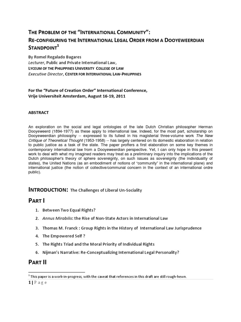 The Problem of The "International Community" | PDF | Jurisprudence ...