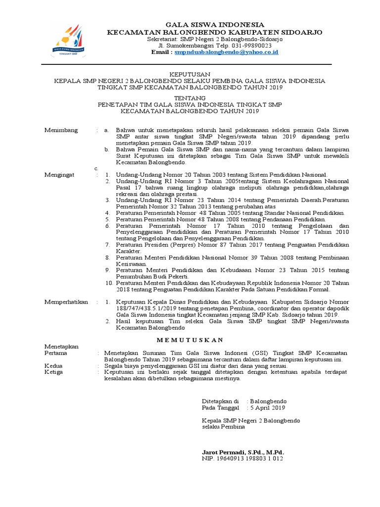 SK - GSI Balongbendo | PDF
