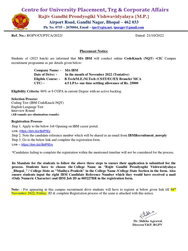 IBM - Final Placement Notice | PDF | Ibm | Computing IBM - Final Placement Notice | PDF | Ibm | Computing