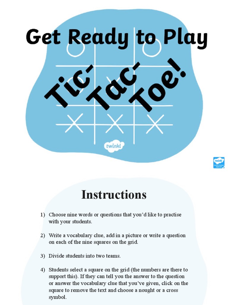 Editable Tic Tac Toe | PDF