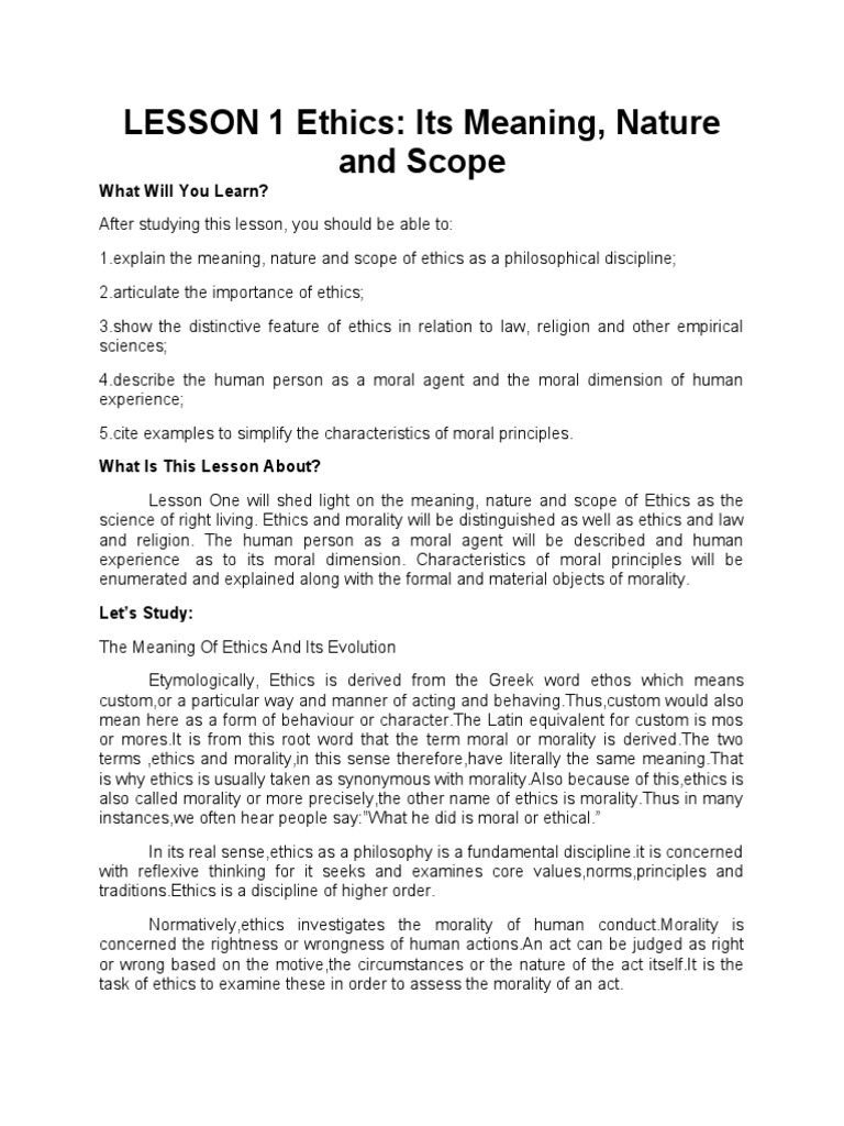 ETHICS | PDF | Morality | Reason