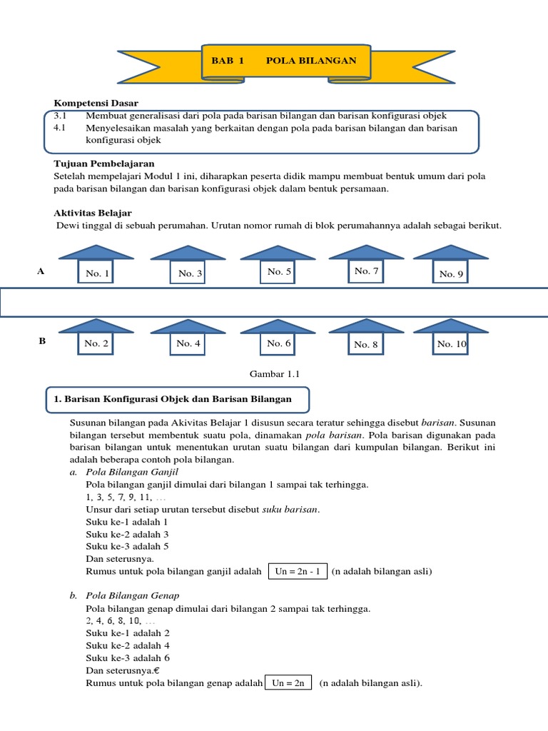 BAB 1 Materi Pola Bilangan Dan Latihan | PDF | Metode & Bahan Ajar