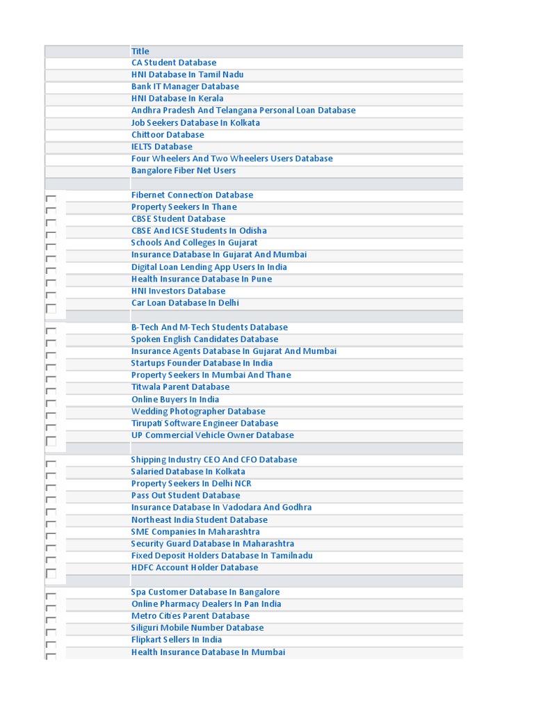 All India Database Details 1 | PDF | Databases | Tamil Nadu