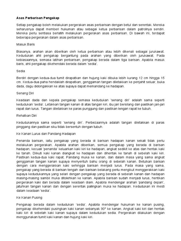 Asas Perbarisan Pengakap | PDF | Kesehatan Holistik