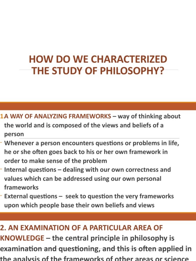 How Do We Characterized The Study of Philosophy | PDF