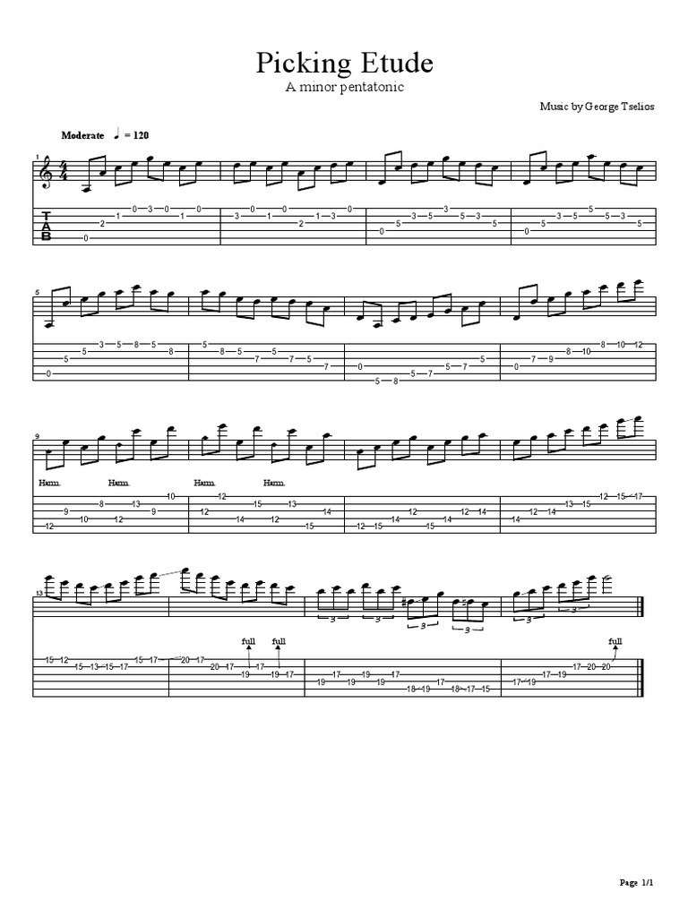 A Minor Pentatonic Picking Etude | PDF