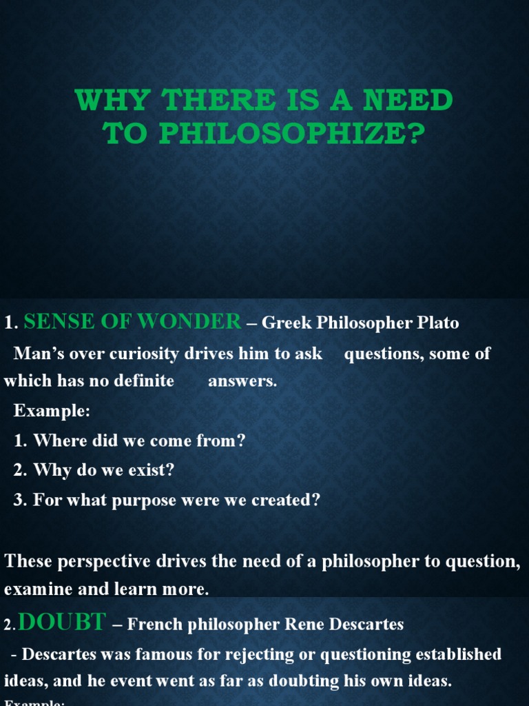 Why There Is A Need To Philosophize | PDF