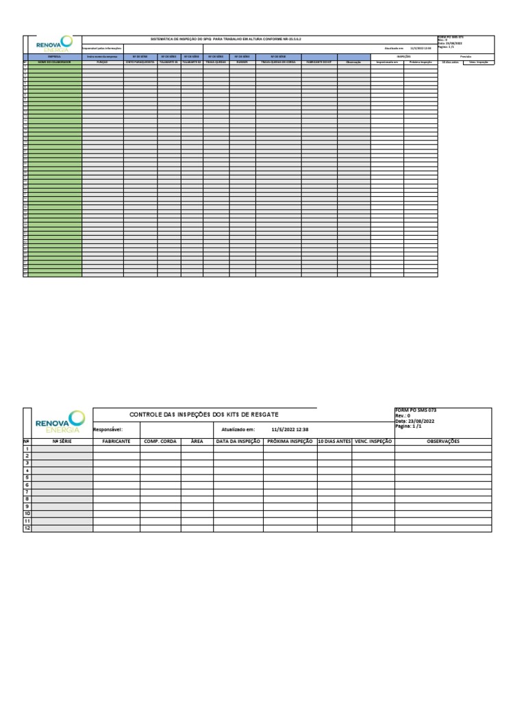 FORM PO SMS 073 00 - Sistemática de Inspeção Do SpIQ para Trabalho em ...