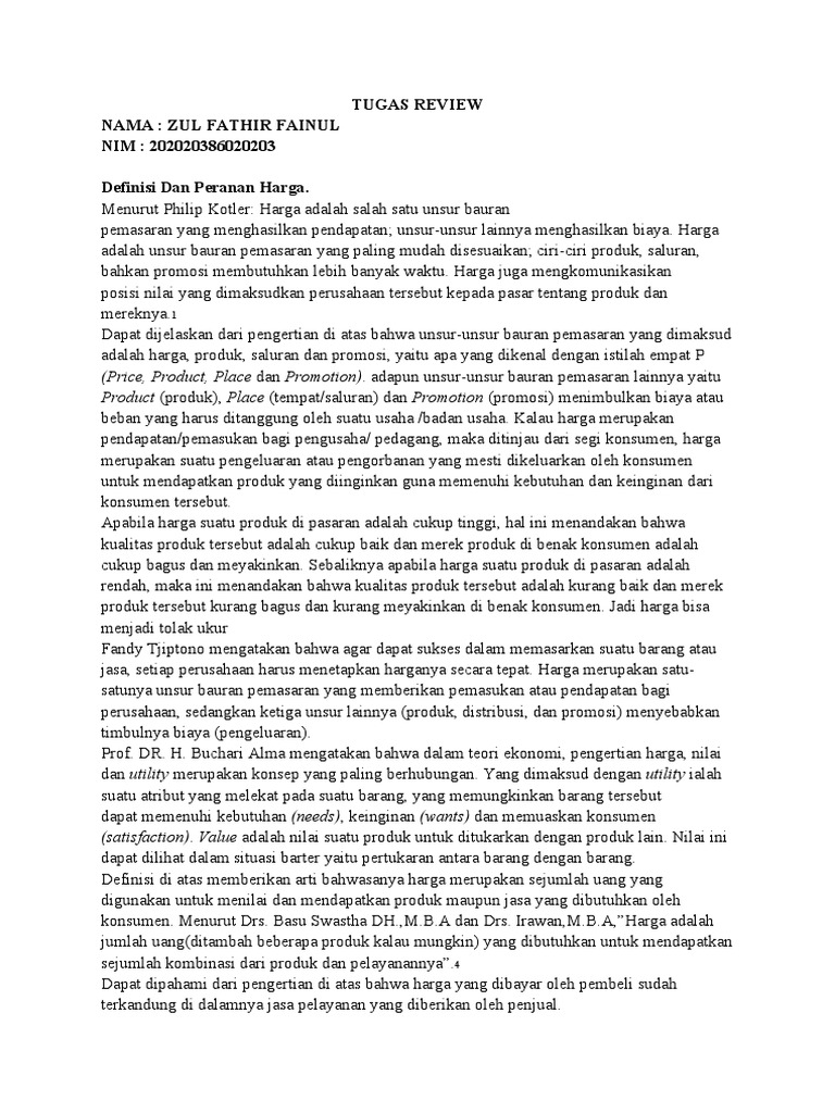 Definisi Dan Peranan Harga | PDF