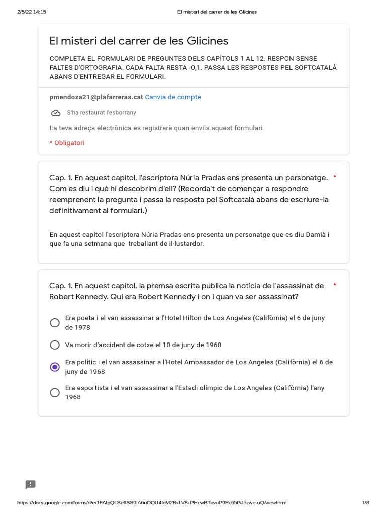El Misteri Del Carrer de Les Glicines | PDF