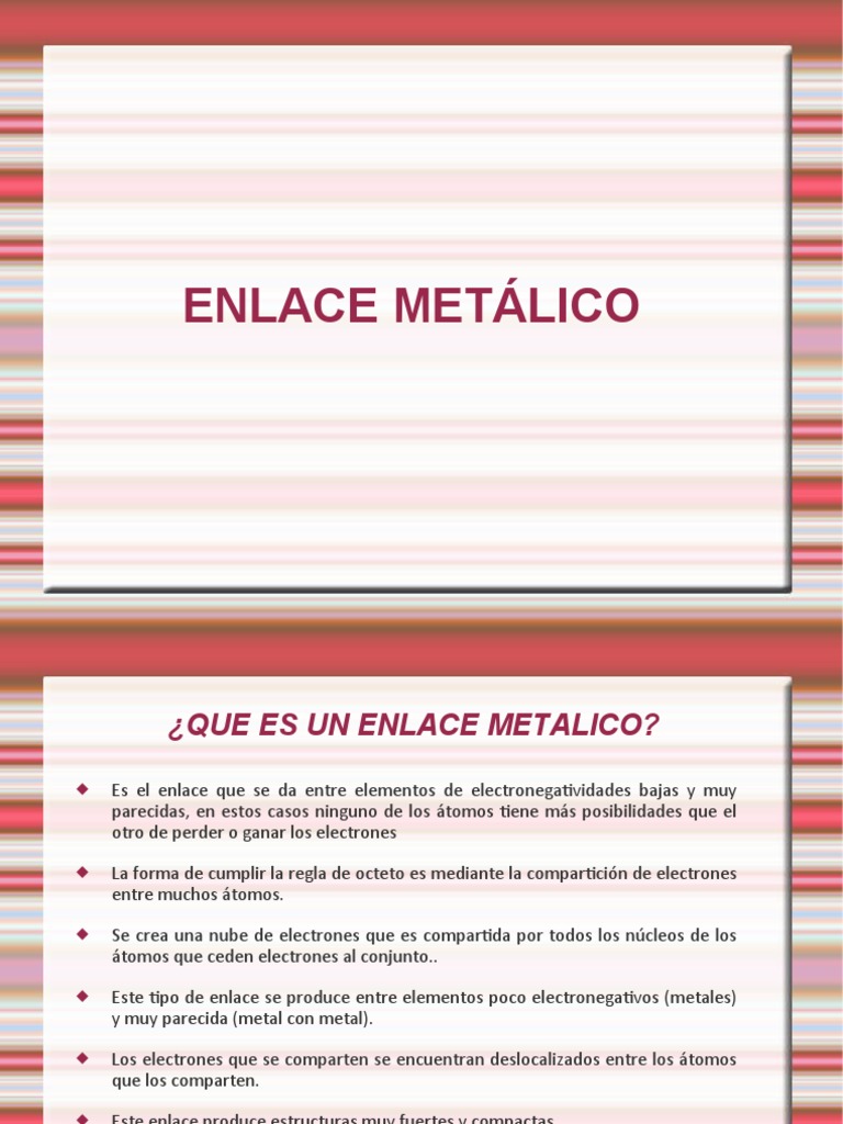 Enlace Metalico | PDF | Enlace químico | Rieles