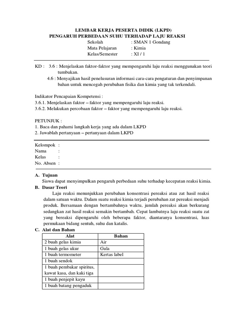 Lkpd Pengaruh Suhu Pdf