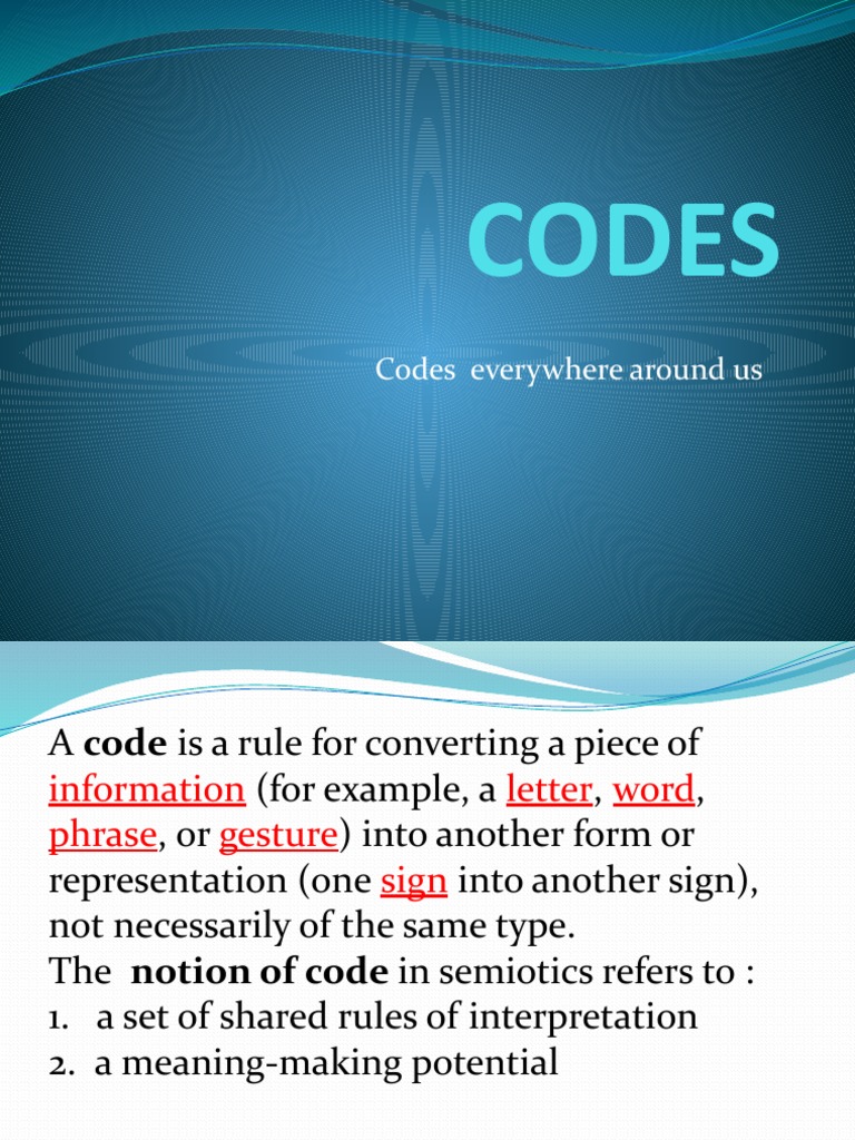 Codes | Download Free PDF | Perception | Communication