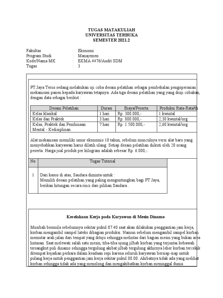 EKMA4476 Tugas 3 | PDF