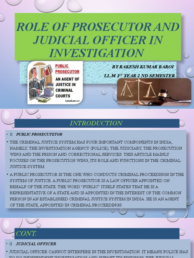 Role of Prosecutor in Investigations | PDF | Prosecutor | Trials