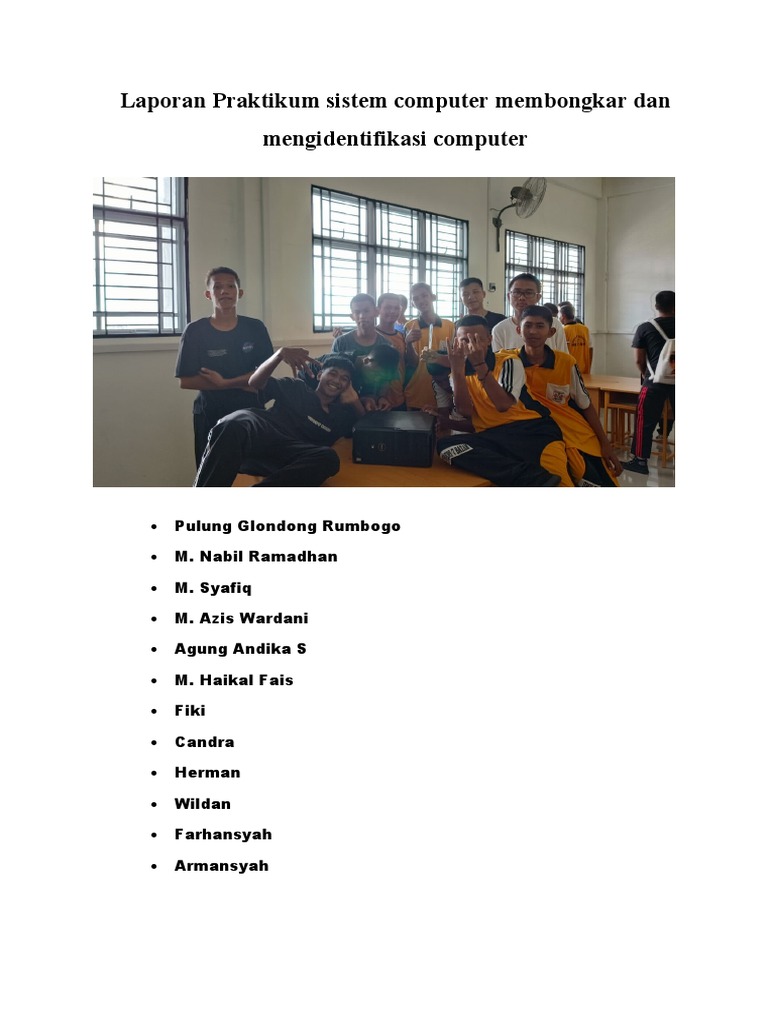Laporan Praktikum Sistem Computer Membongkar Dan Mengidentifikasi Computer | PDF