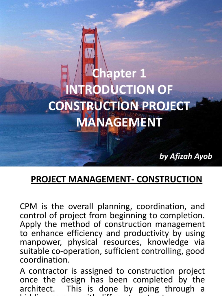 Introduction To Construction Management | PDF | Project Management | Design