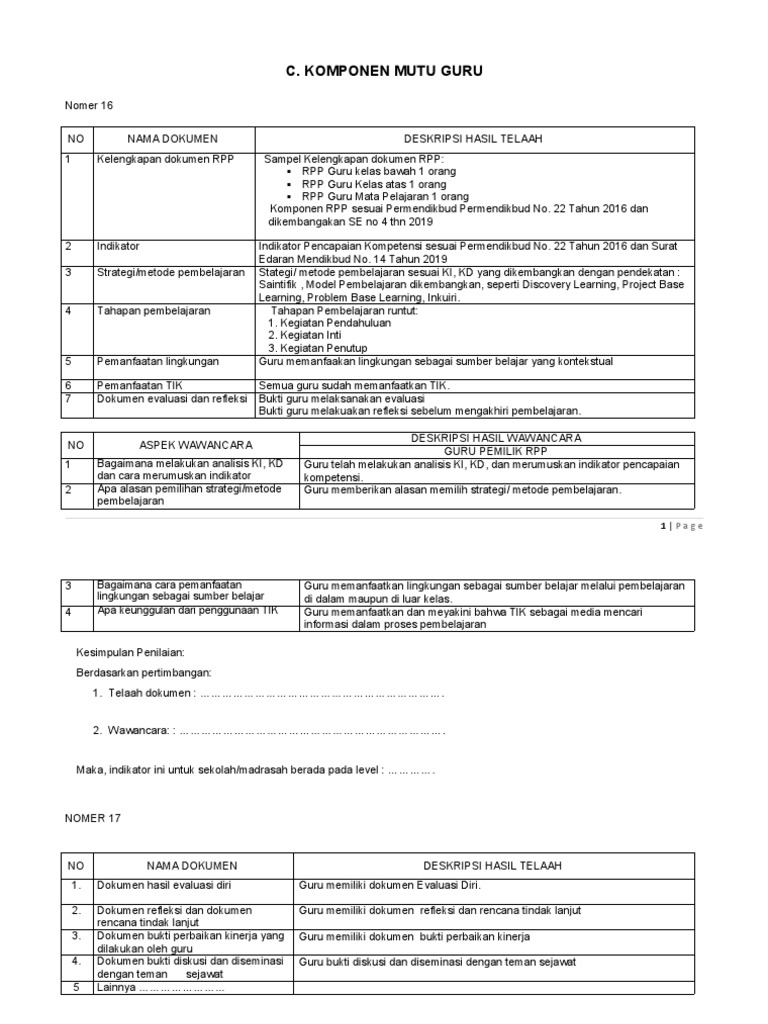 OPTIMASI KOMPONEN MUTU GURU | PDF