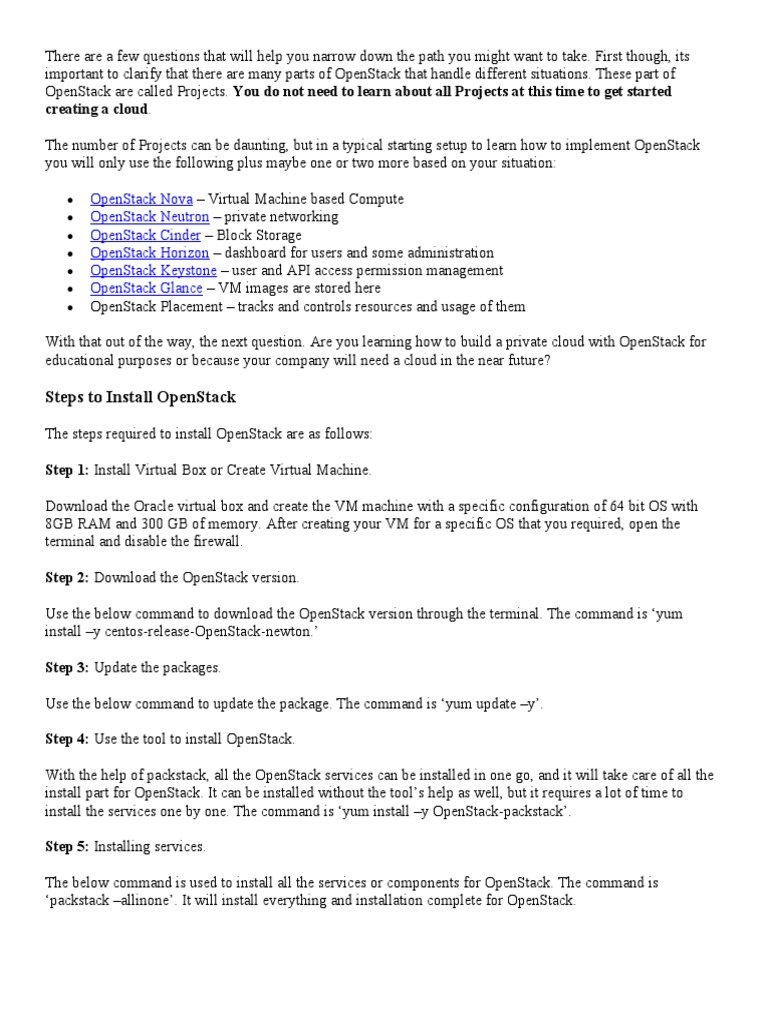How To Create A Private Cloud Using OpenStack | PDF | Open Stack | Operating System Technology