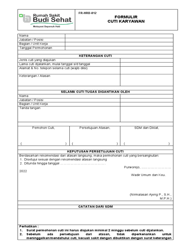 012 Form Cuti | PDF