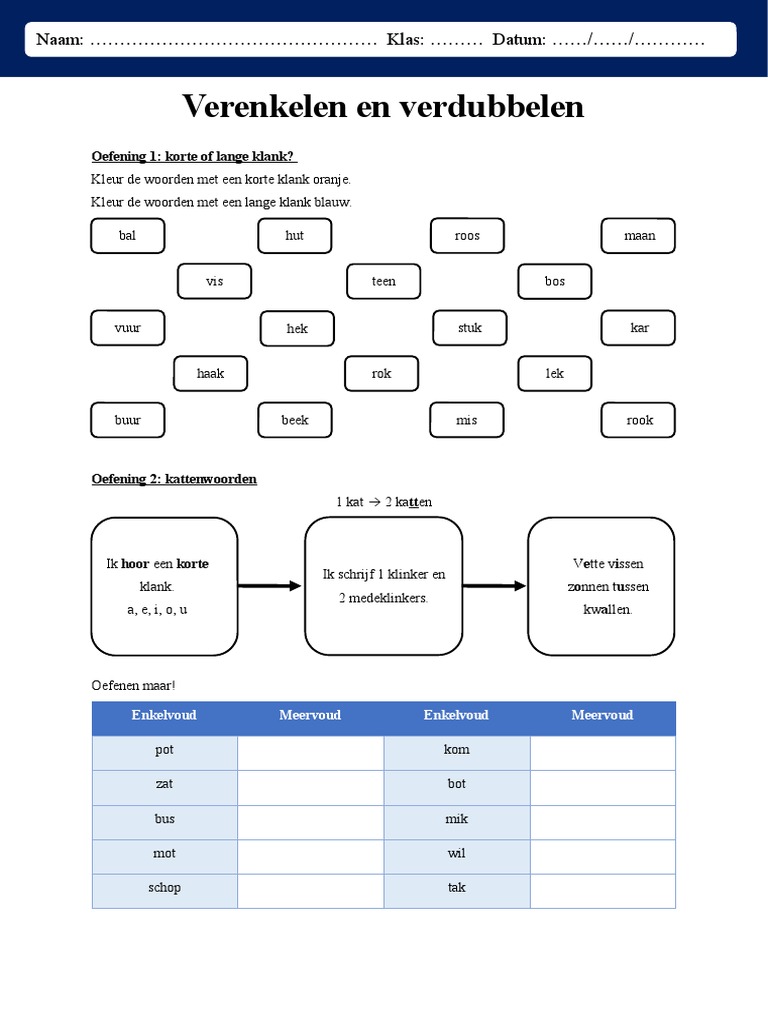 Verenkelen en Verdubbelen Uitleg + Oefenen | PDF