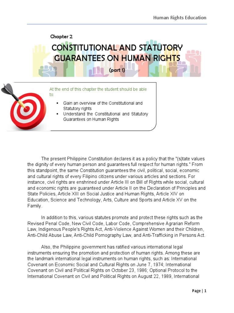Chapter 2 Constituional And Statutory Guarantees On Human Rights