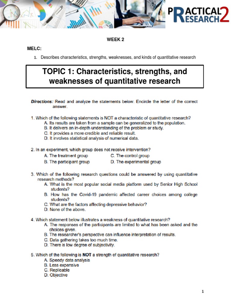Characteristics and Types of Quantitative Research | PDF