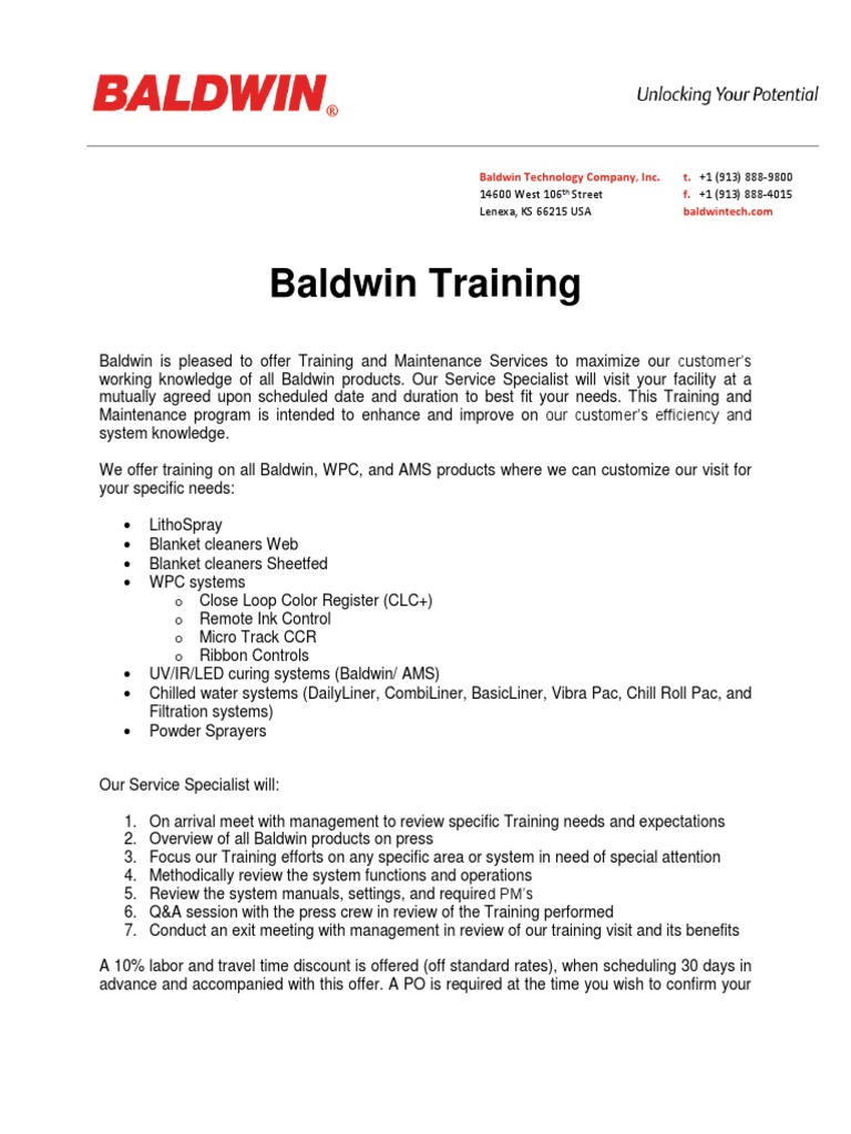Baldwin Training Offer | PDF | Computing
