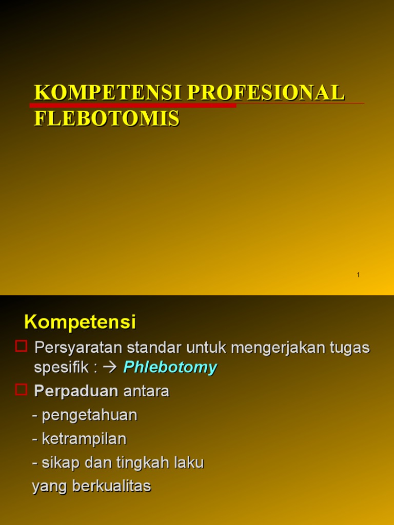 Kompetensi Profesional Flebotomis Pdf Sains Matematika
