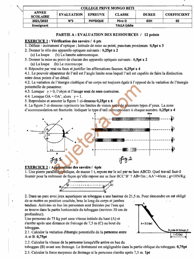 No19 24 Mars 2022 Sujetexa - Com | PDF | Optique | Philosophie naturelle