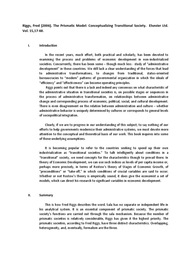 The Prismatic Model | PDF | Bureaucracy | Theory