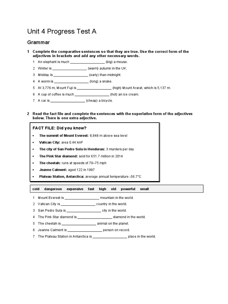 Unit 4 Progress Test A | PDF | Storms | Rain