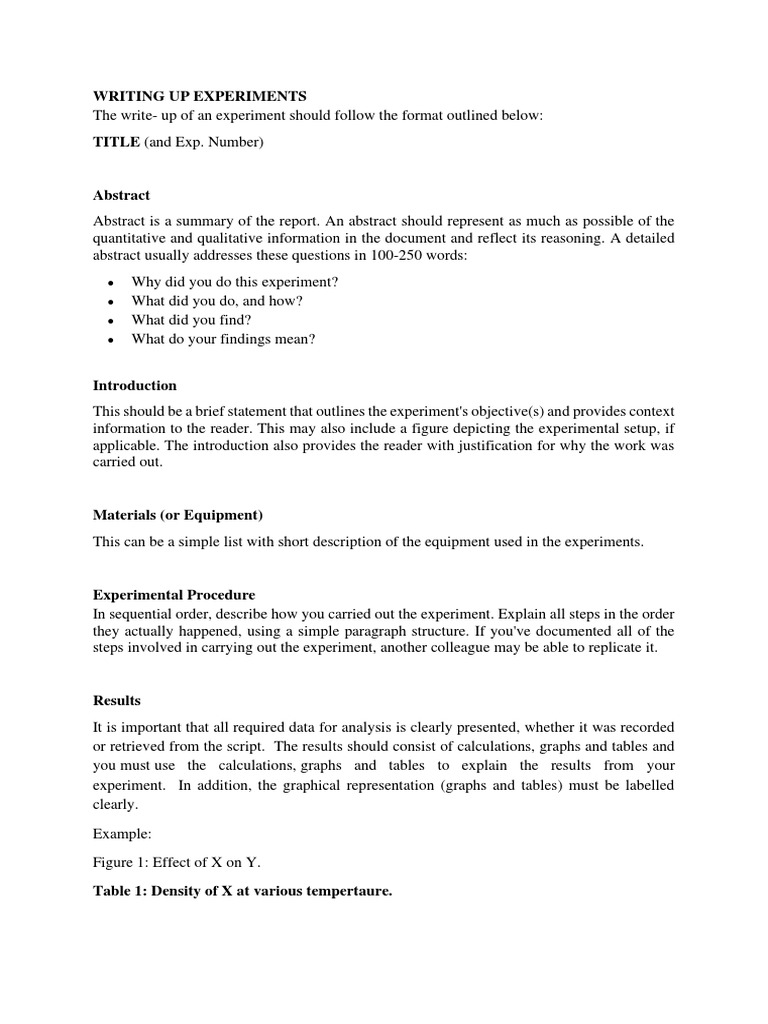 Writing Up Experiment Report | PDF | Experiment | Measurement