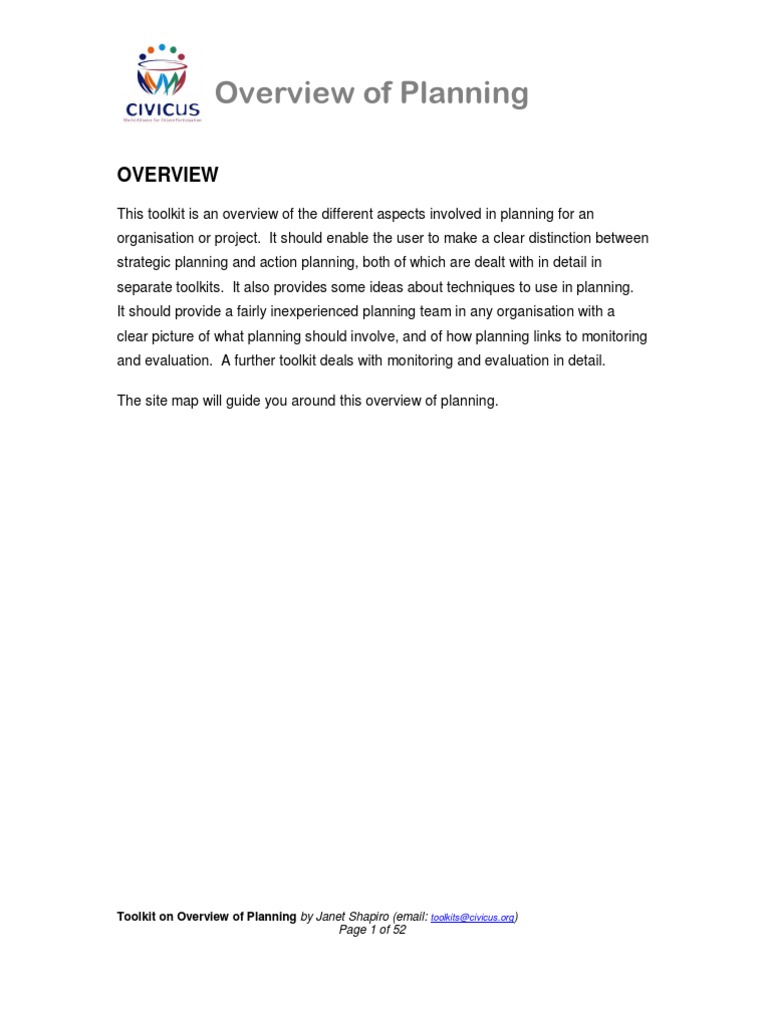 Overview of Planning | PDF | Strategic Planning | Swot Analysis