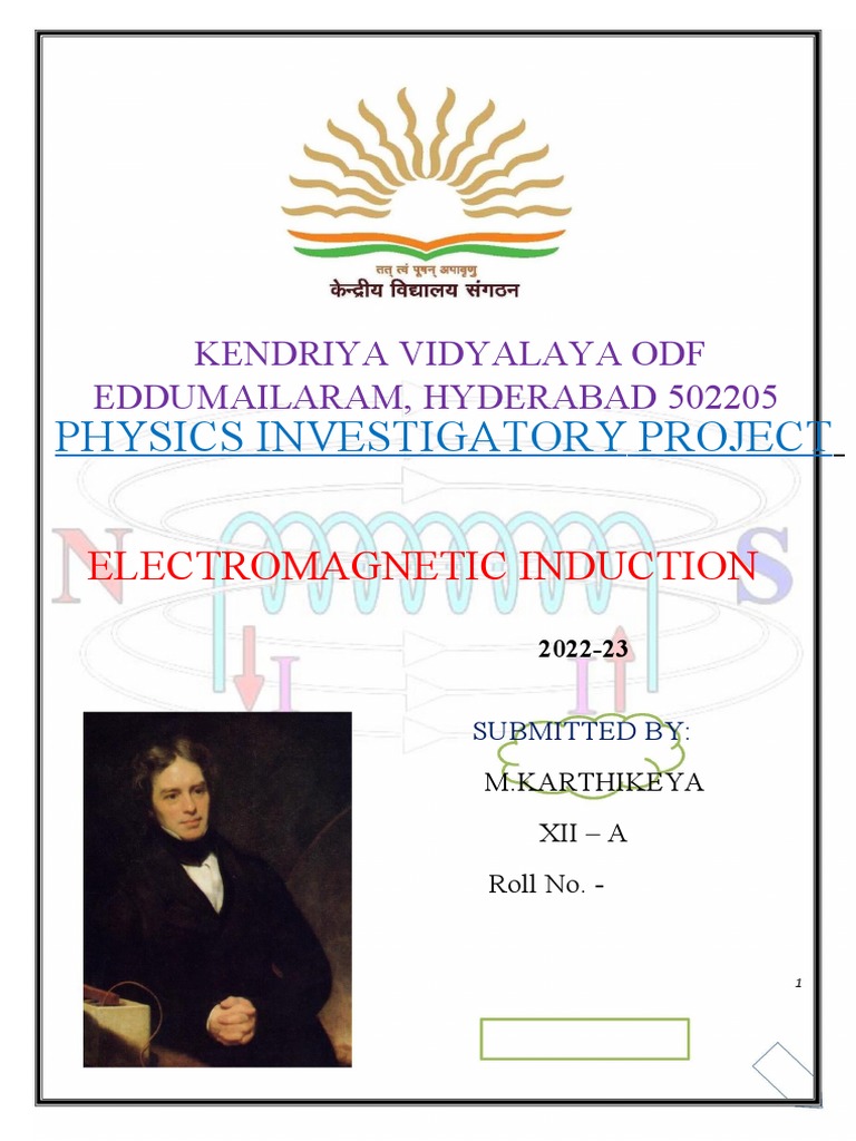 Cbse Class Xii Physics Investigatory Project Pdf Electromagnetic Induction Electromagnetism