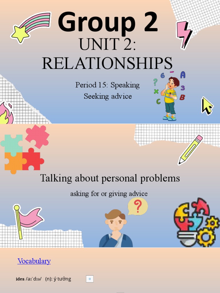 Unit 2 Relationships Lesson 4 Speaking 1 | PDF | Homework