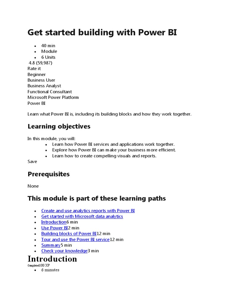 2 Get Started Building With Power BI | PDF | Application Software ...