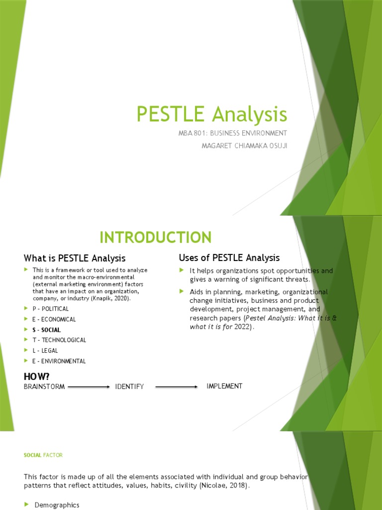 PESTLE Analysis Overview & Uses | PDF