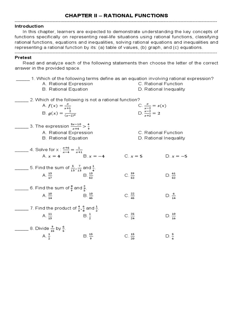 L2 Rational Function Pdf Asymptote Function Mathematics