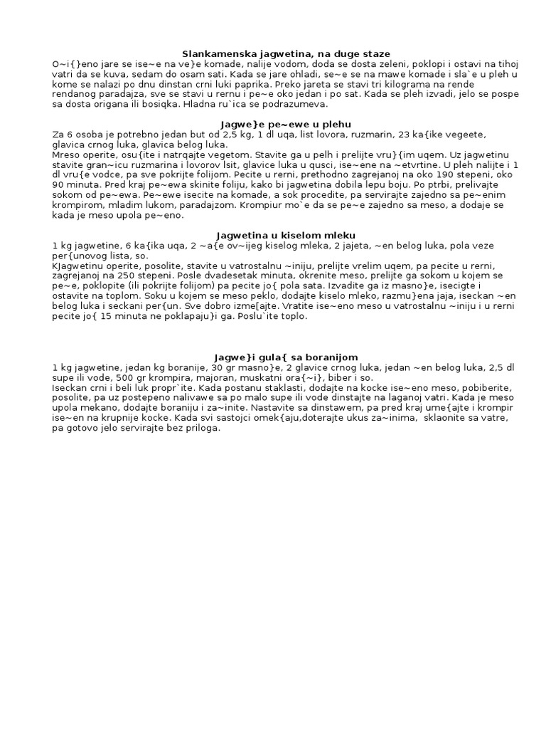 Jagnjetina I Jaretina | PDF