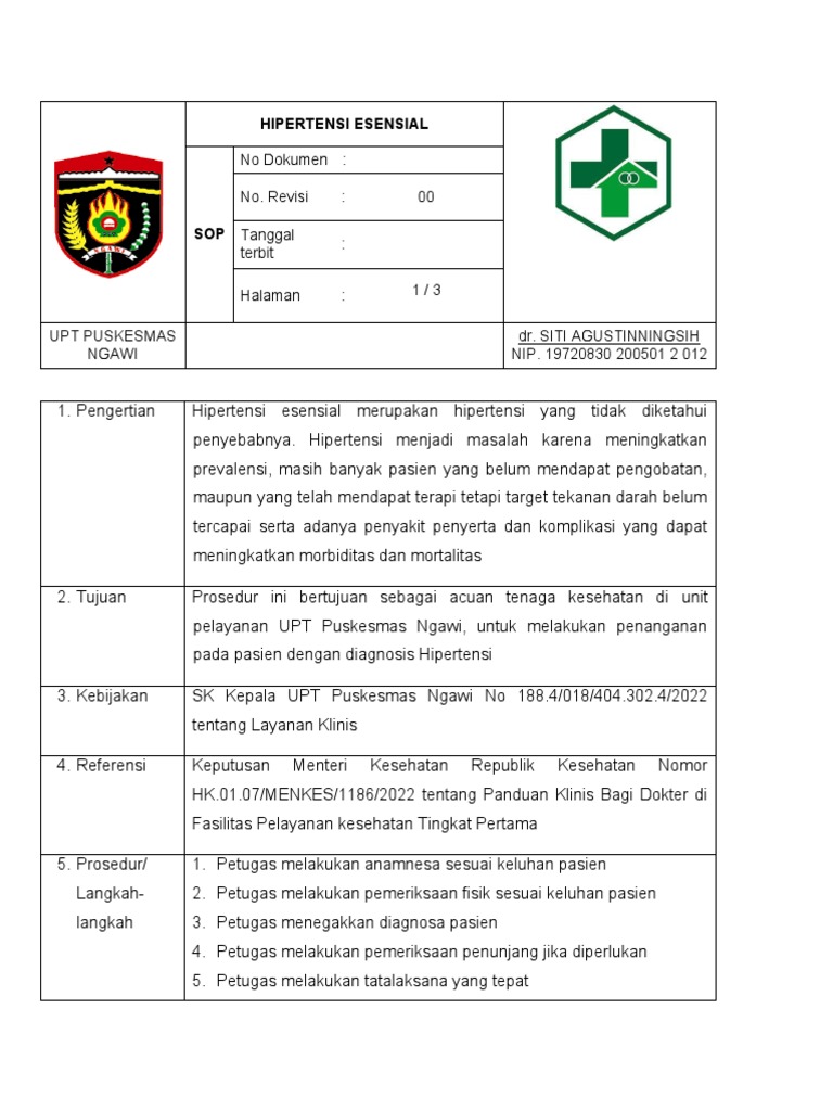 Sop Hipertensi 2022 | PDF | Pengembangan Diri