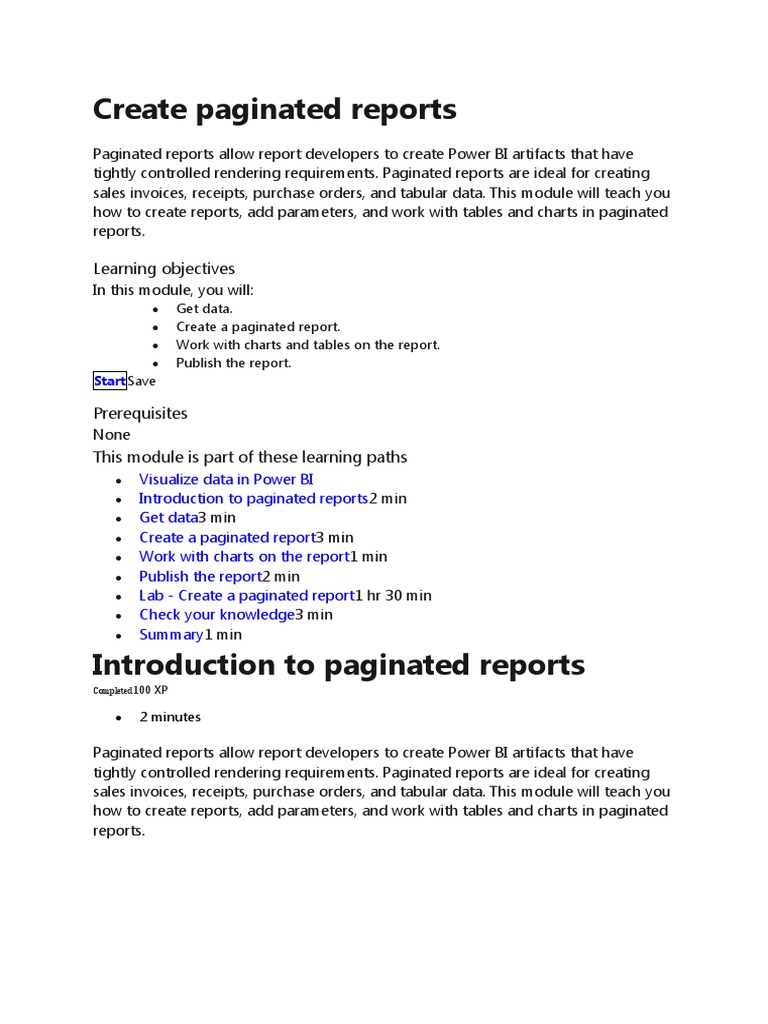 Creating Power BI Paginated Reports | PDF | Microsoft Sql Server ...