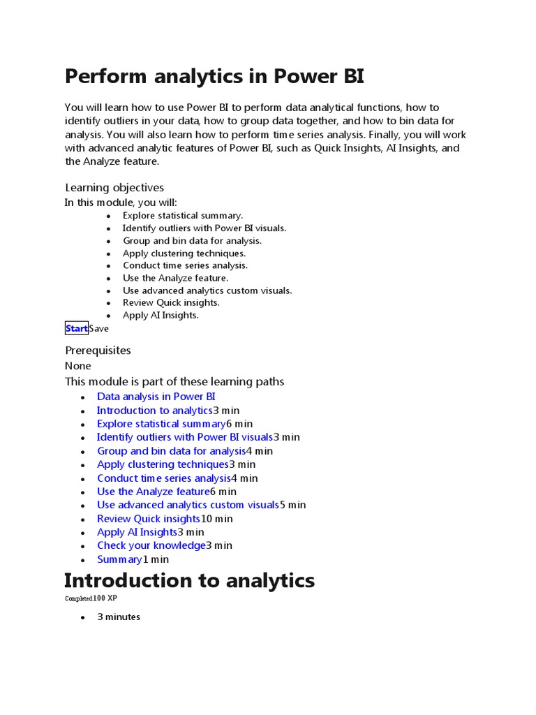 12 Perform Analytics in Power BI | PDF | Analytics | Data Analysis