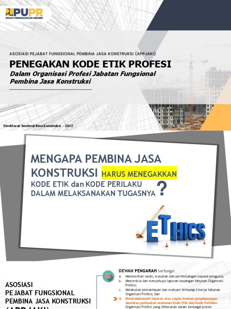 Penegakan Kode Etik Pembina Jasa Konstruksi | PDF