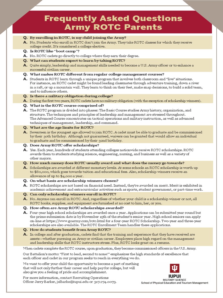 Understanding Army ROTC for Parents | PDF | Reserve Officers' Training ...