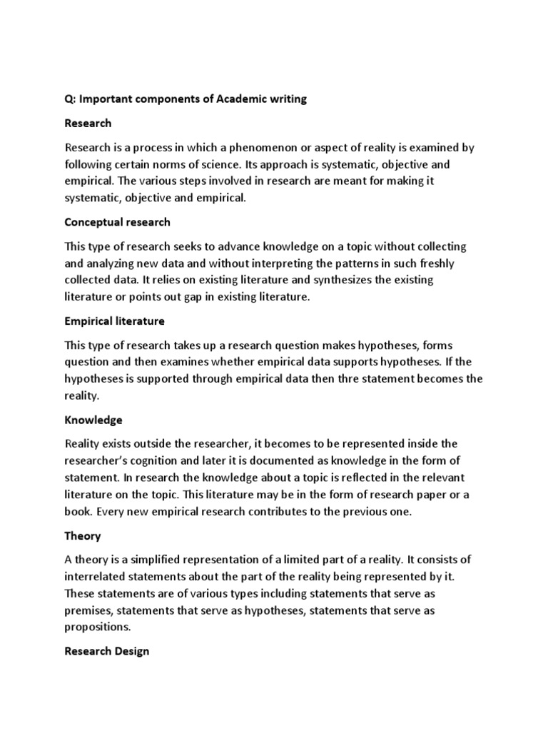 Key Components of Academic Research | PDF | Quantitative Research ...