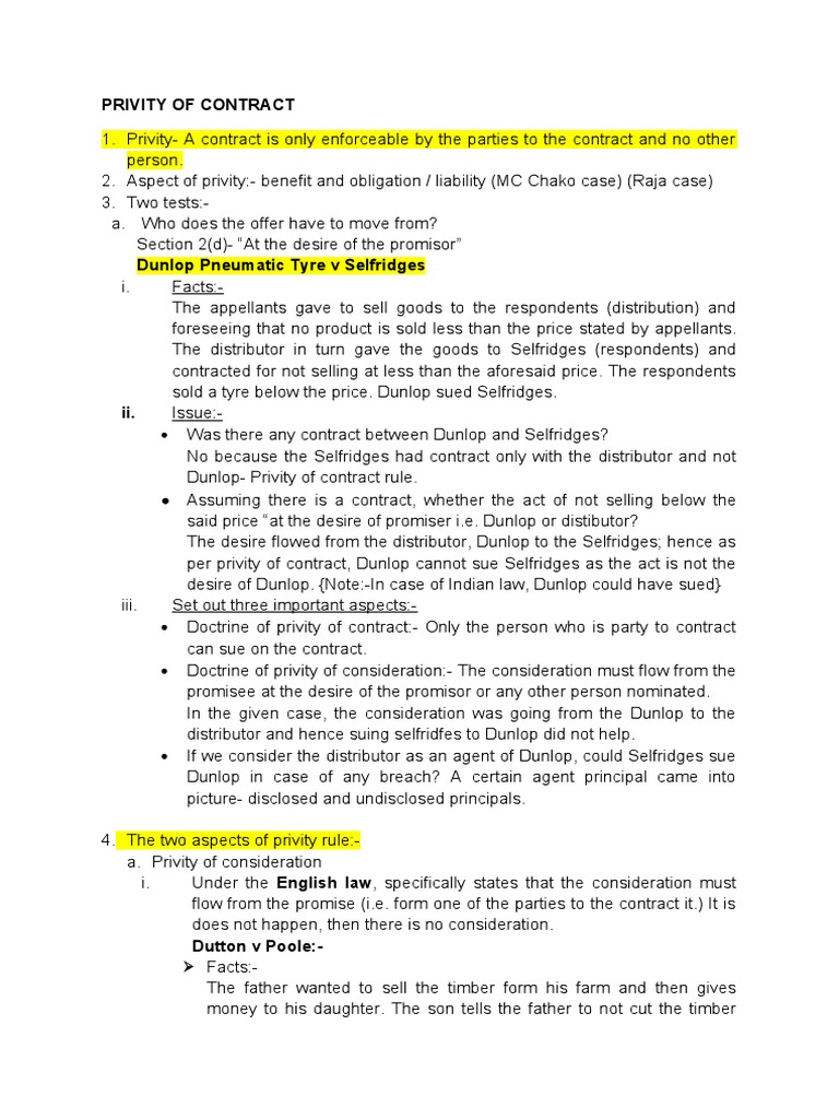 Theory Privity | PDF | Consideration | Trust Law