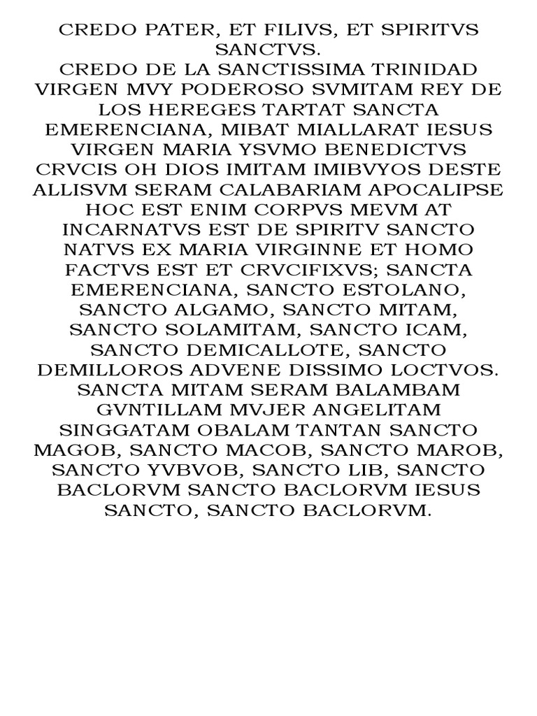 Credo de La Sanctissima Trinidad | PDF