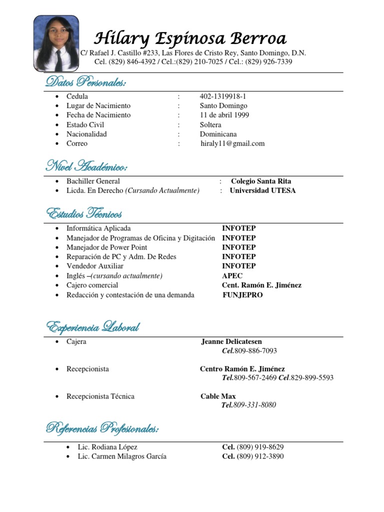 Hilary Espinosa Curriculum Original | PDF